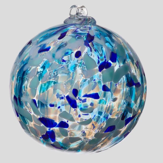 Kitras Art Glass 6″ Whimsy Ball Cool Blue The Avant Garden Shop